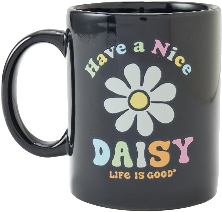 Amazon.com: Life is Good. Jake's Mug Have a Nice Daisy, Jet Black ...