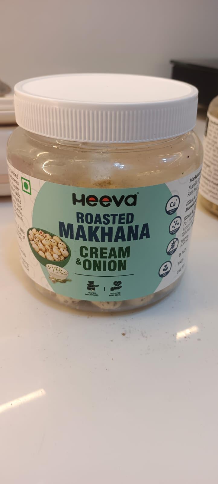 Heeva Roasted Makhana | Cream & Onion Flavour 100g (Pack of 1) | Fox ...
