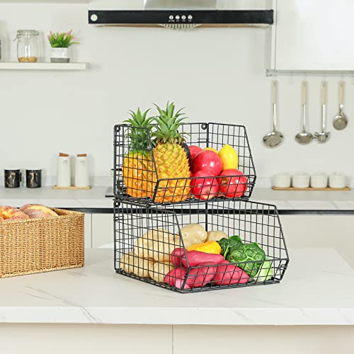 Snapklik.com : X-cosrack 2-Tier XL Stackable Wire Baskets For Pantry ...