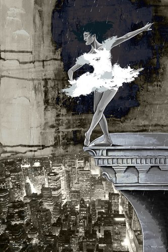 Maxwell Dickson"Big City of Dreams" Modern Canvas Wall Art, 18-Inch x ...