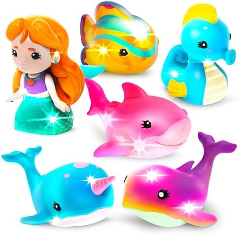 Amazon.com: Tub Works® Mermaid Lagoon™ Light Up Bath Toys, 6 Pack ...