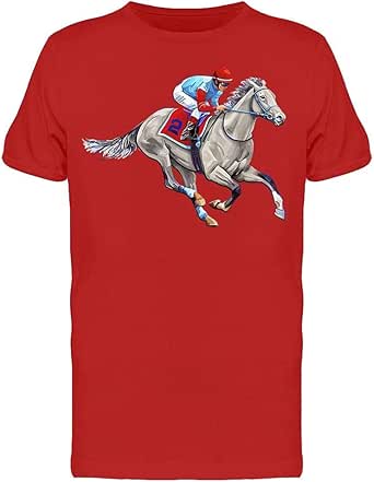 Smartprints Man Riding A Horse. Tee Men's Red | Amazon.com