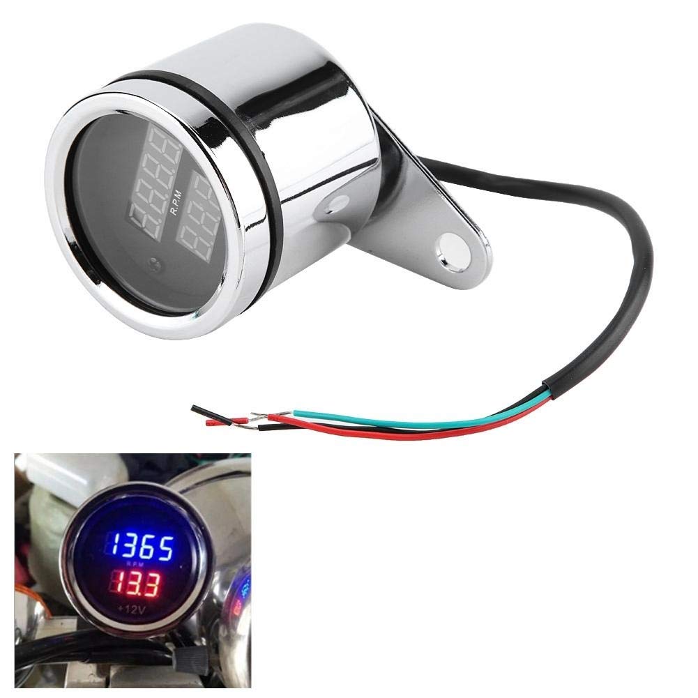 Compte-tours électronique Compte-tours-Gauge 2 en 1 LED Moto voltmètre ...