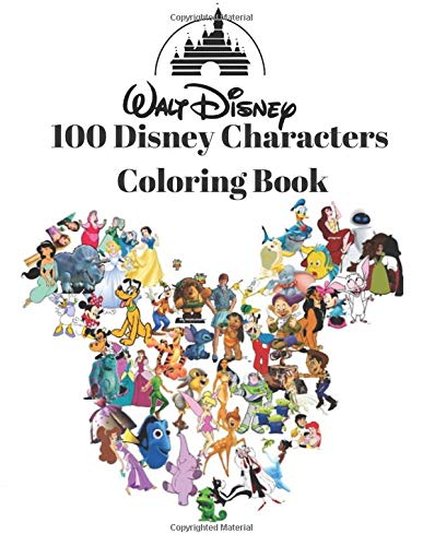 Buy 100 Disney Characters Coloring Book: Disney Images Coloring Pages ...