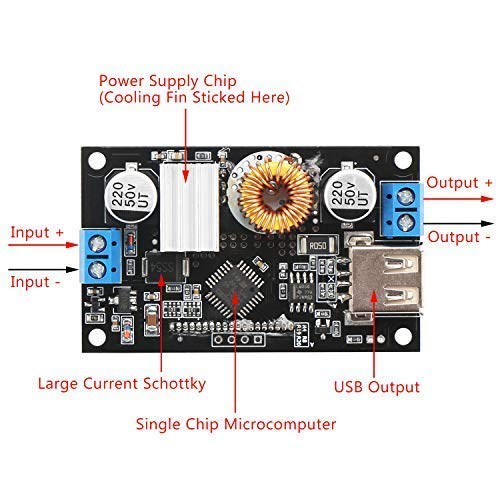 DROK DC Buck Module, Adjustable Buck Converter Step Down Voltage ...
