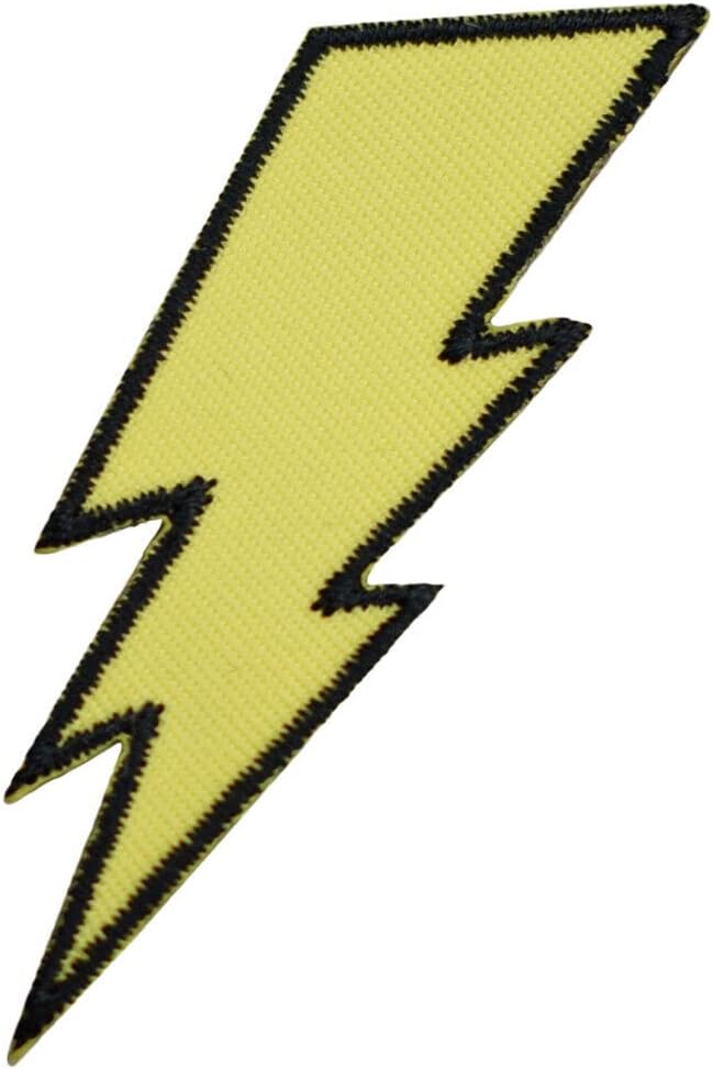Amazon.com: Yellow Lightning Bolt Embroidered Applique Patch ...