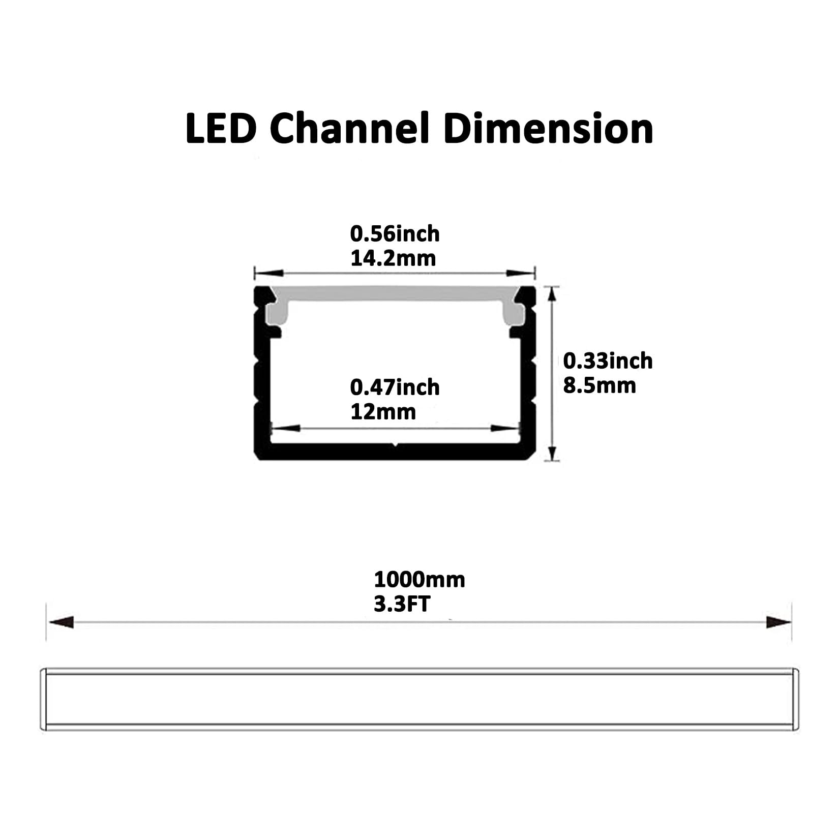 Snapklik.com : Cleaing Pack Of 10 3.3FT Silver LED Channel For Led ...