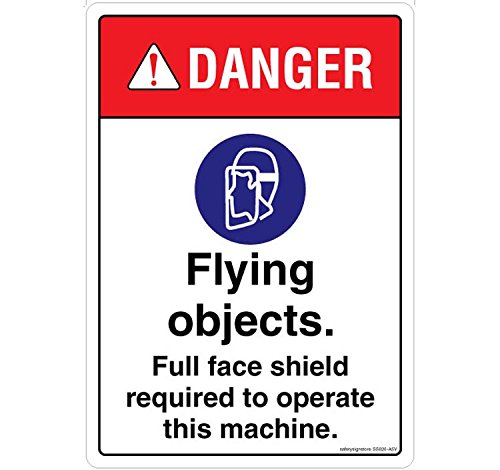 Safety Sign Store SS826-A4V-01 Danger: Flying Objects, Material: 3M ...
