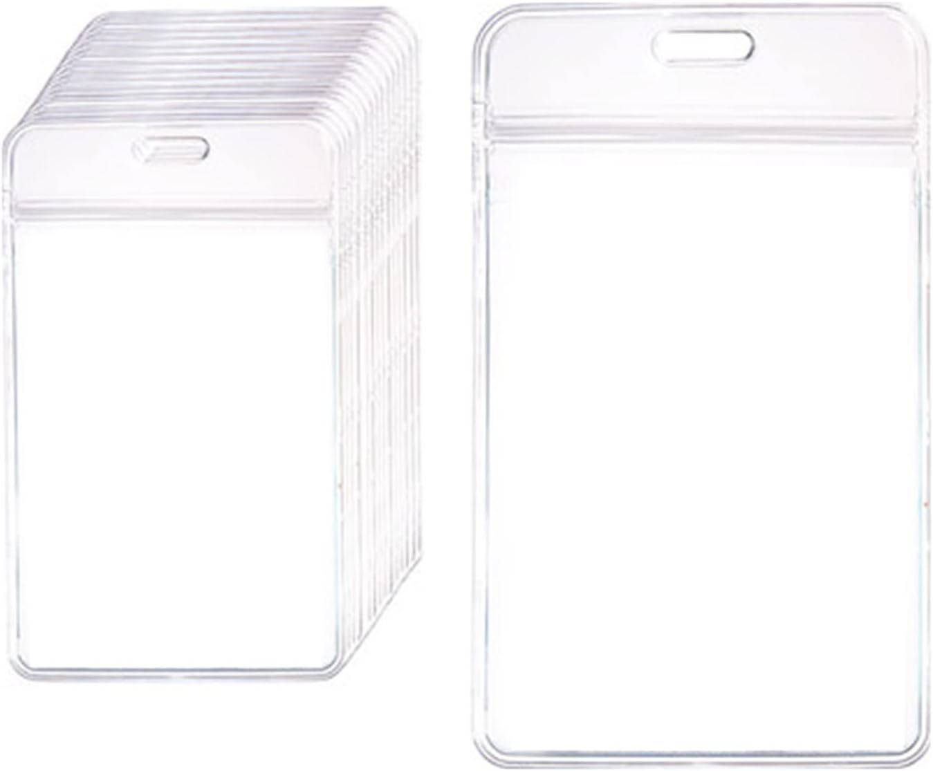 Fushing 20 Pcs Vertical PVC ID Card Name Tag Badge Holders Protector ...