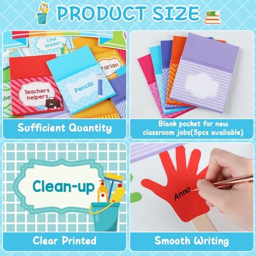 Snapklik.com : 81pcs Colorful Hands Class Jobs Bulletin Board Helping ...