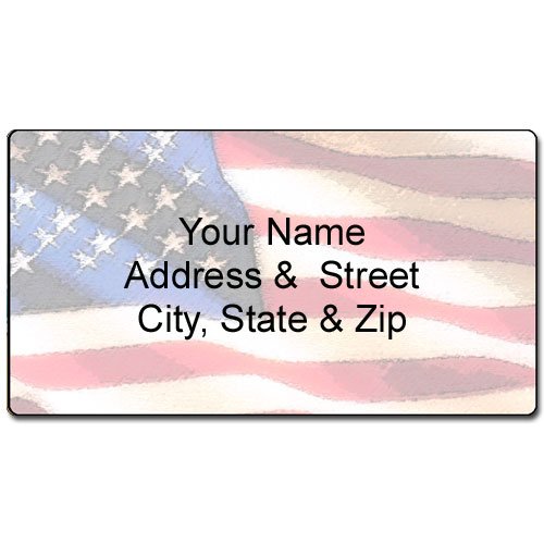 Amazon.com : American Flag Address Label - Customized Return Address ...