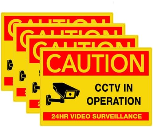 4 set combo CAUTION CCTV IN OPERATION 24HR VIDEO SURVEILLANCE sign ...