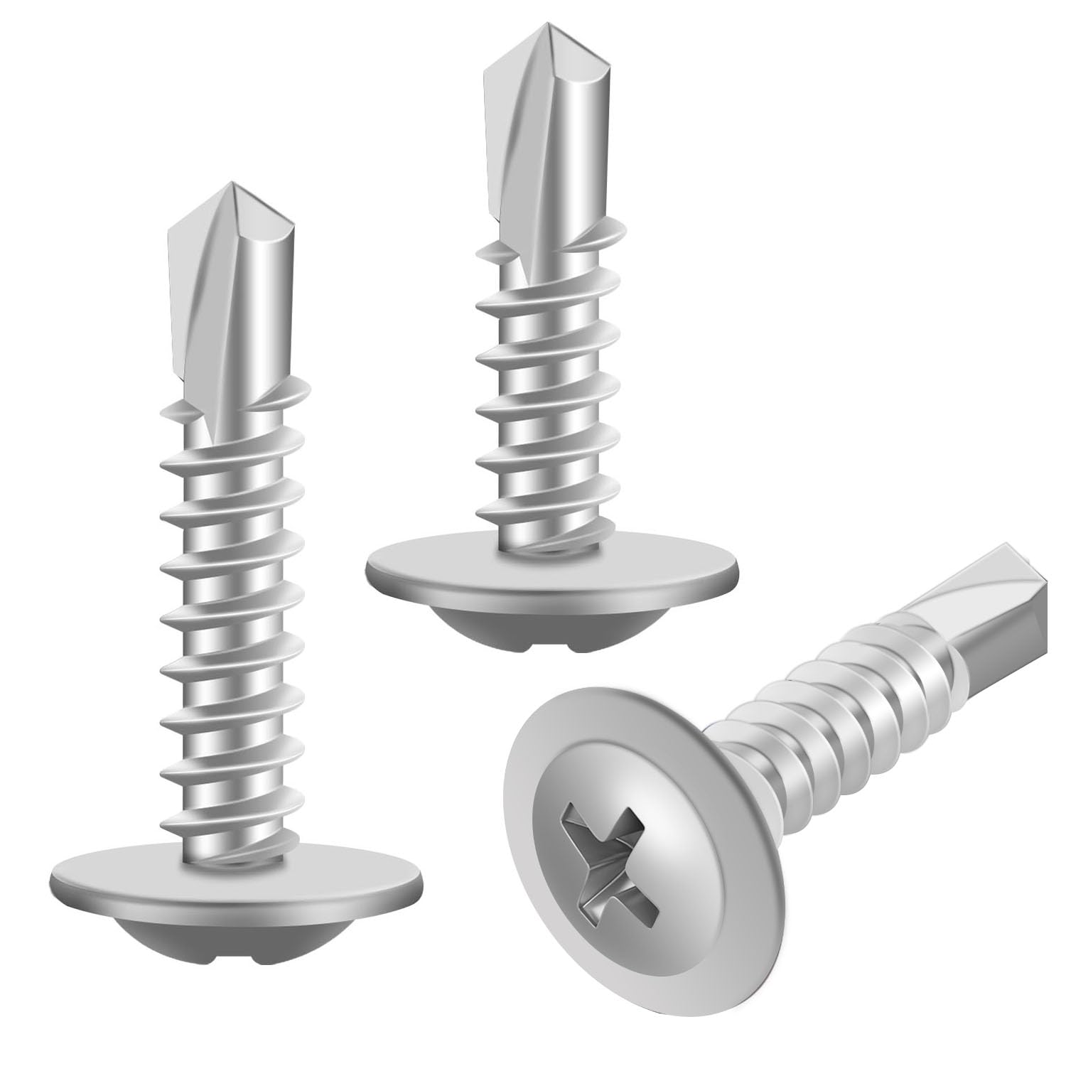 Snapklik.com : Weideer 100pcs #8 Self Drilling Screws Self Tapping Tek ...
