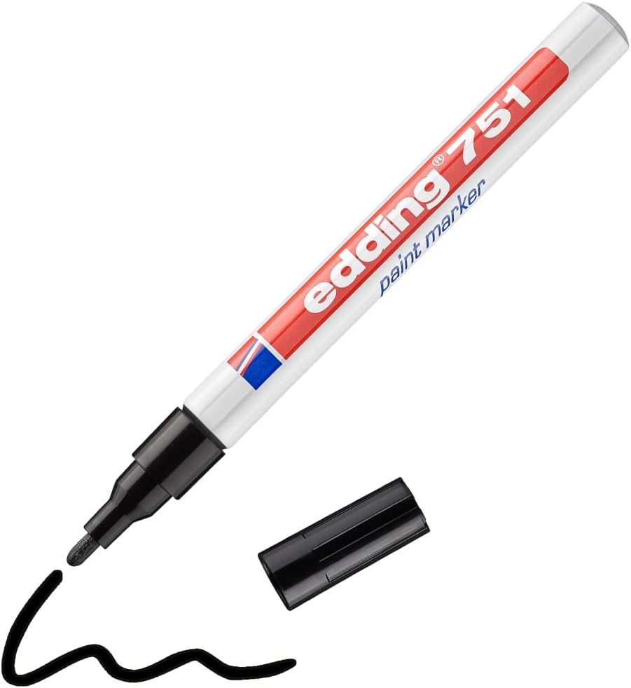 edding 751 Lackmarker - schwarz - 1 Stift - Rundspitze 1-2 mm ...