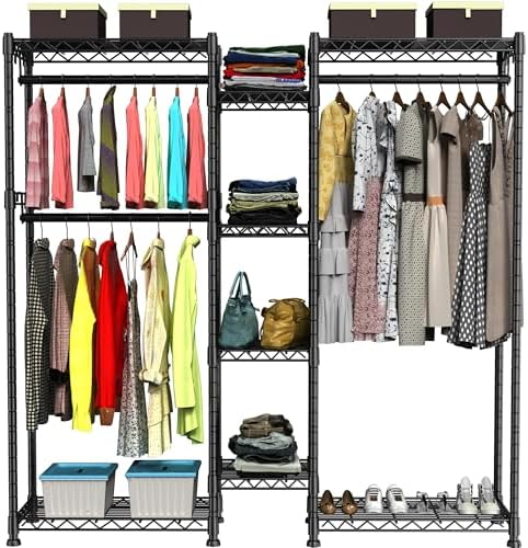 Amazon.com: Soywey Heavy Duty Wire Garment Rack, Clothing Rack Clothes ...