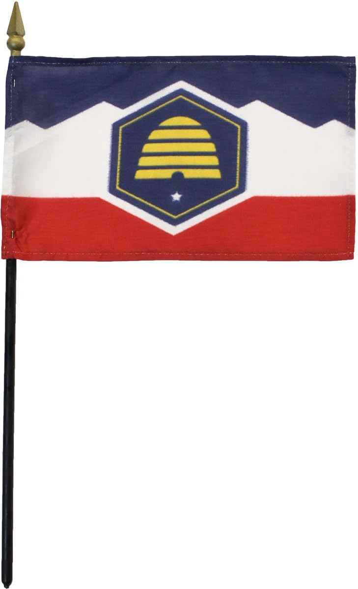 Amazon.com : Utah (Beehive) - 4 in x 6 in State Stick Flag : Patio ...