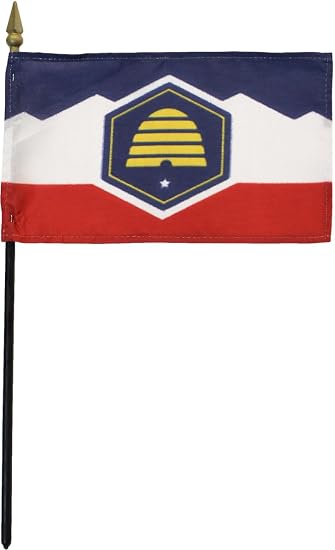 Amazon.com : Utah (Beehive) - 4 in x 6 in State Stick Flag : Patio ...