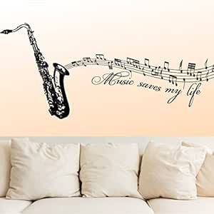 Amazon.com: Wall Decal Vinyl Sticker Decals Art Decor Saxhapone Sax ...