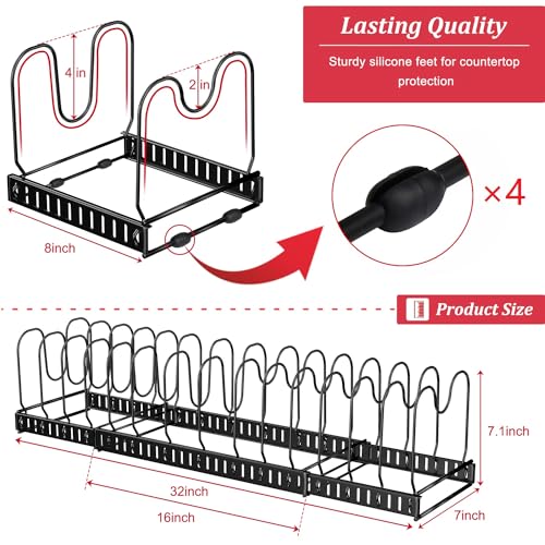 Snapklik.com : X-cosrack 15 Adjustable Dividers Pot And Pan Organizer ...