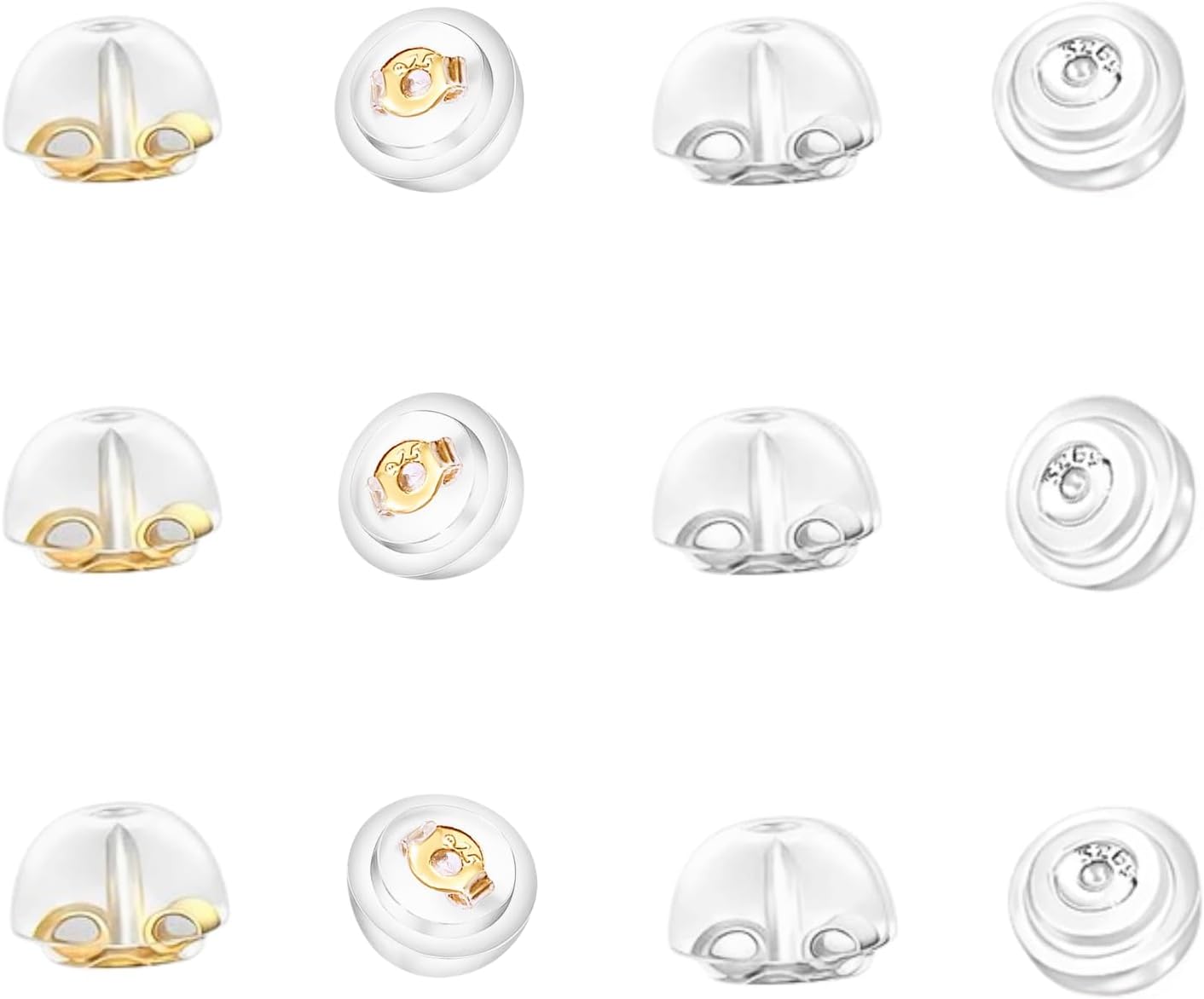 Amazon.com: Silicone Earring Backs, 925 Sterling Silver Earring ...