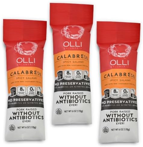 Amazon.com: Olli Salumeria, Preservative - Free Salami Chub, Calabrese ...