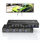 Amazon.com: KVM Switch 3 Monitors 2 Computers Share 1000Mbps Ethernet ...