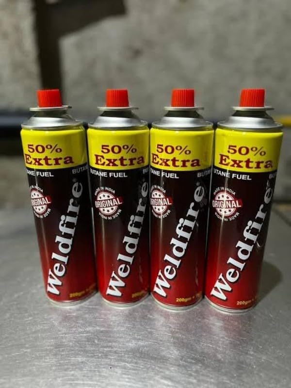 AC HELP LINE SERVICE Weldflame Butane Gas can 35% Extra (Pack of 4 ...