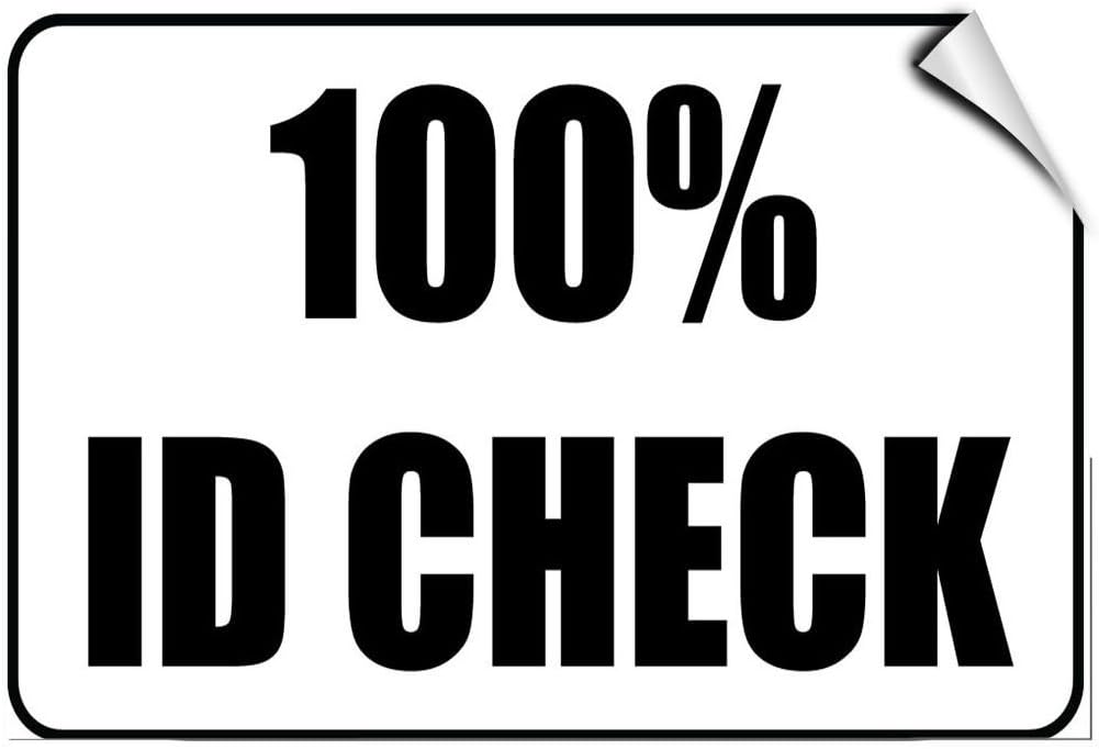 Amazon.com : 100% Id Check Security Label Decal Sticker Sticks to Any ...