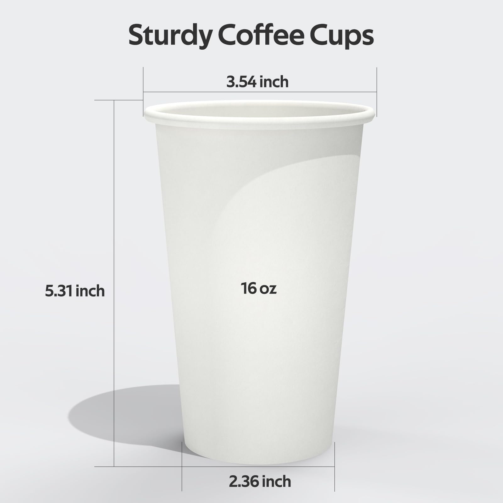 Snapklik.com : 100 Count 16 Oz Coffee Cups, Leak-Free Food Safe Paper ...