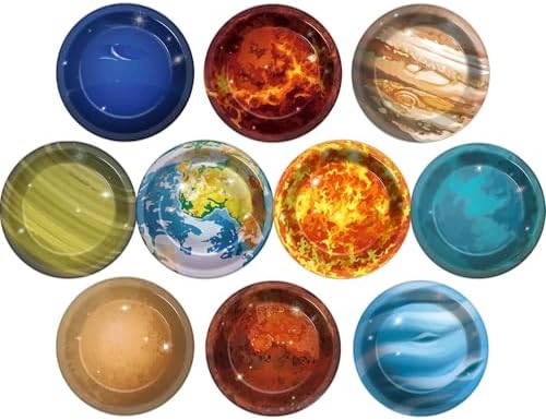 Amazon.com: Sunnyray 100 Pcs Galaxy Paper Plates 9 Inch Wood Grain ...