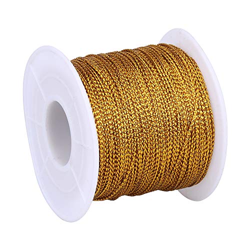 G2PLUS 100M Gold String Twine – 1mm Tinsel Thread Cord – Non-Elastic ...