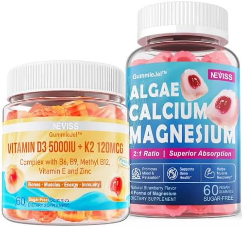Amazon.com: NEVISS Vitamin D3 5000IU + K2 (MK-7) 120mcg + Calcium ...