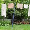 2.4M Telescopic Washing Line Prop Pole Metal Clotheslines Heavy Duty ...