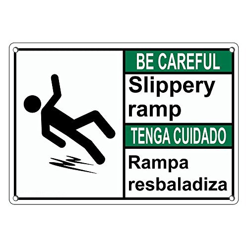 Amazon.com: Weatherproof Plastic ANSI BE Careful Slippery Ramp - Rampa ...