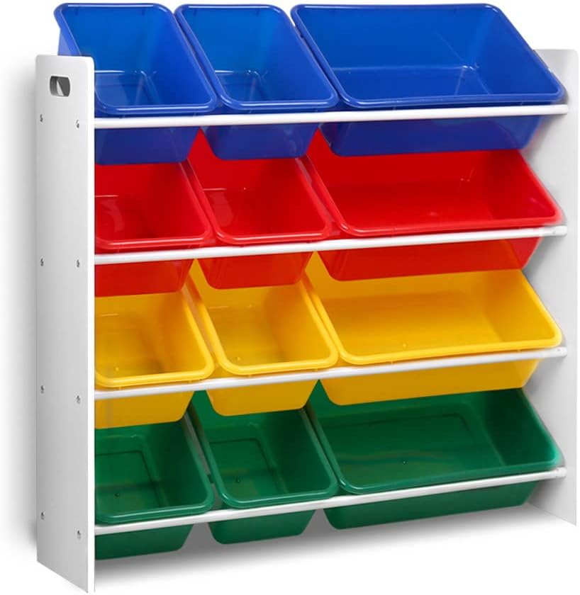 Bluey Kids Bedroom Toy Storage Unit with 6 fabric storage boxes ...