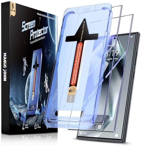 MAGIC JOHN 2 Pack for Samsung Galaxy S24 Ultra Tempered Glass Screen ...