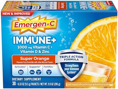 Amazon.com: Emergen-C Immune+ 1000mg Vitamin C Powder, with Vitamin D ...