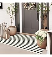 Amazon.com: Sungea Black and Tan Outdoor Rug 24"x35", Washable ...