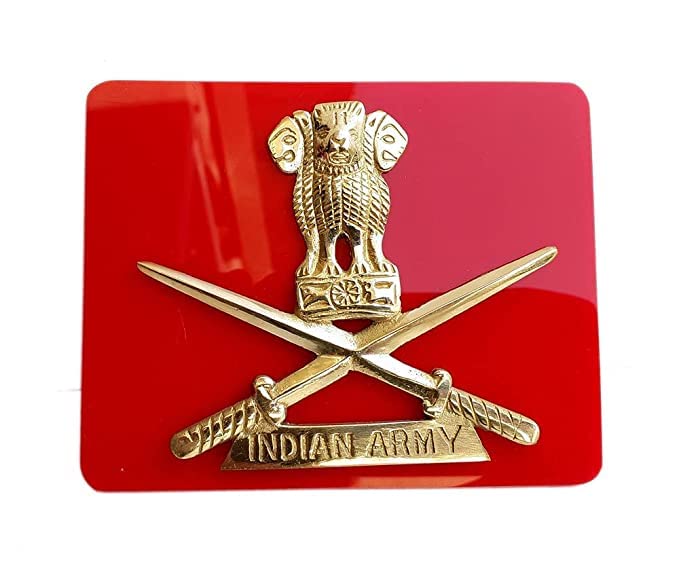 Buy Kumar's Trend KT - Indian Army Logo Batch Brass Ashoka Stambh Gold ...