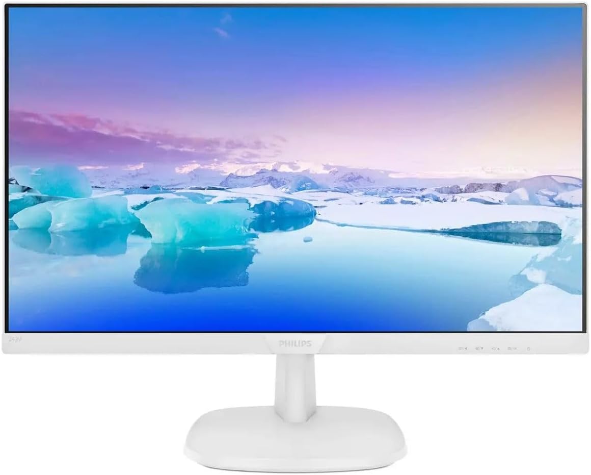 Philips 1920 x 1080 Pixels Full HD LED Computer Monitor, White, 23.8 ...