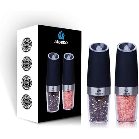 Amazon.com: Sunbag Electric Gravity Salt and Pepper Grinder,Battery Operated Automatic Salt and ...