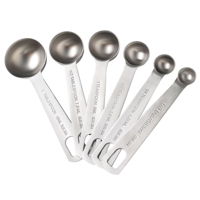Amazon.com: Measuring Spoons Set,6 Pcs Measuring Spoons Set, Food Grade ...