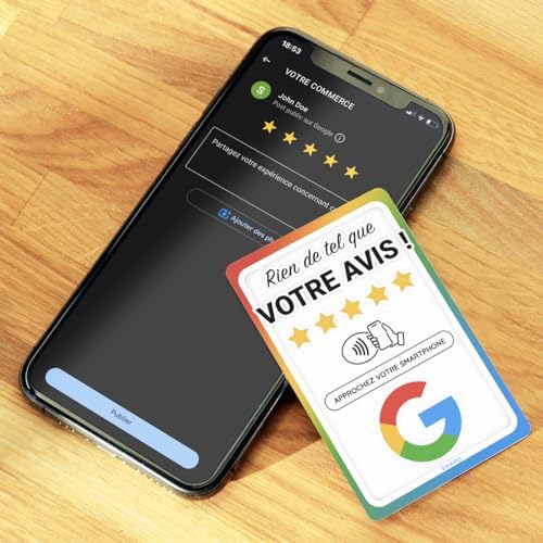Plaque NFC et QR Code pour Google Avis - 12x12cm - Boostez votre ...