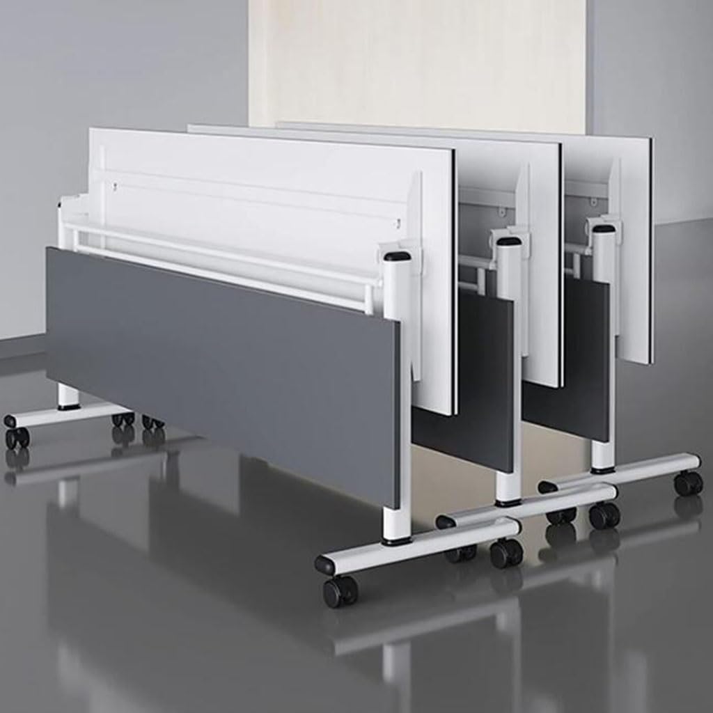 Amazon.com: Rolling Foldable Conference Training Table Flip Top Mobile ...