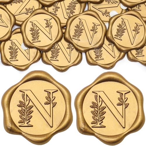 Amazon.com: Yoption Initial Alphabet N Adhesive Wax Seal Stickers, 50 ...