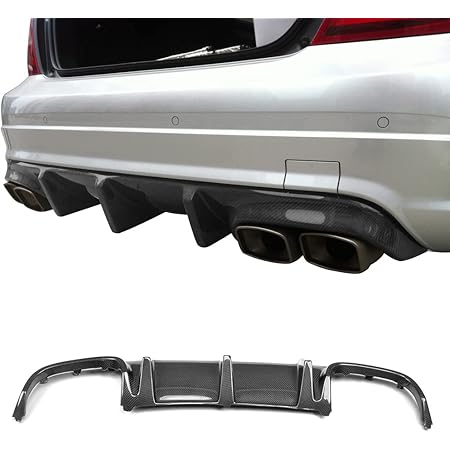 Amazon.com: JC SPORTLINE Carbon Fiber W204 Rear Diffuser for Mercedes ...