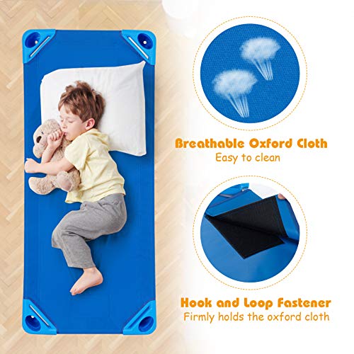 COSTWAY Stackable Kids Nap Cot, Toddler Daycare Cots Rest Mat with Easy ...