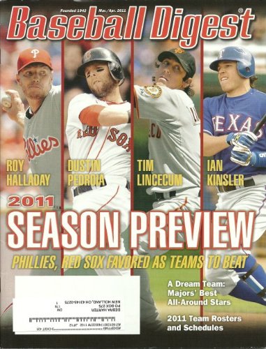 Baseball Digest Magazine March/April 2011 Season Preview Phillies, Red ...