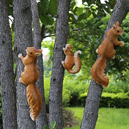 Ftoon Props Tree Squirrel, Squirrel for Tree Decoration, Garden Decor ...