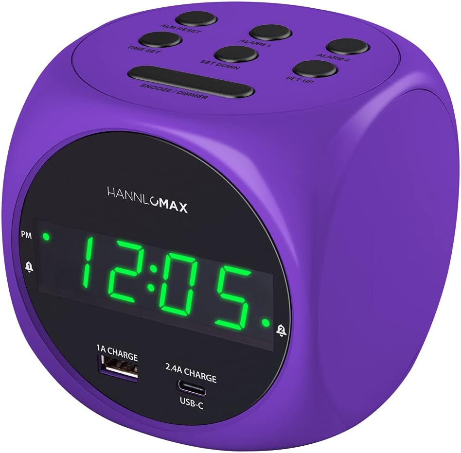 Amazon.com: HANNLOMAX HX-153CR PLL AM/FM Radio Alarm Clock, 1.8" LED ...